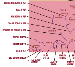 Missouri Float Trips by Area